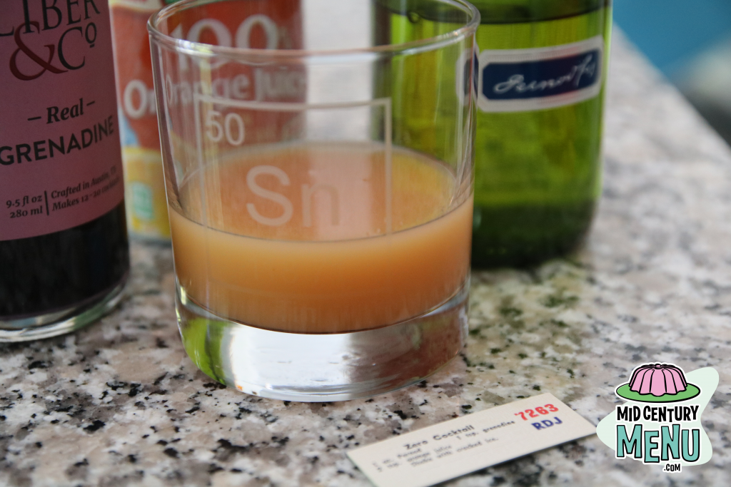 Zero Cocktail - Vintage Cocktail Friday - Mid-Century Menu